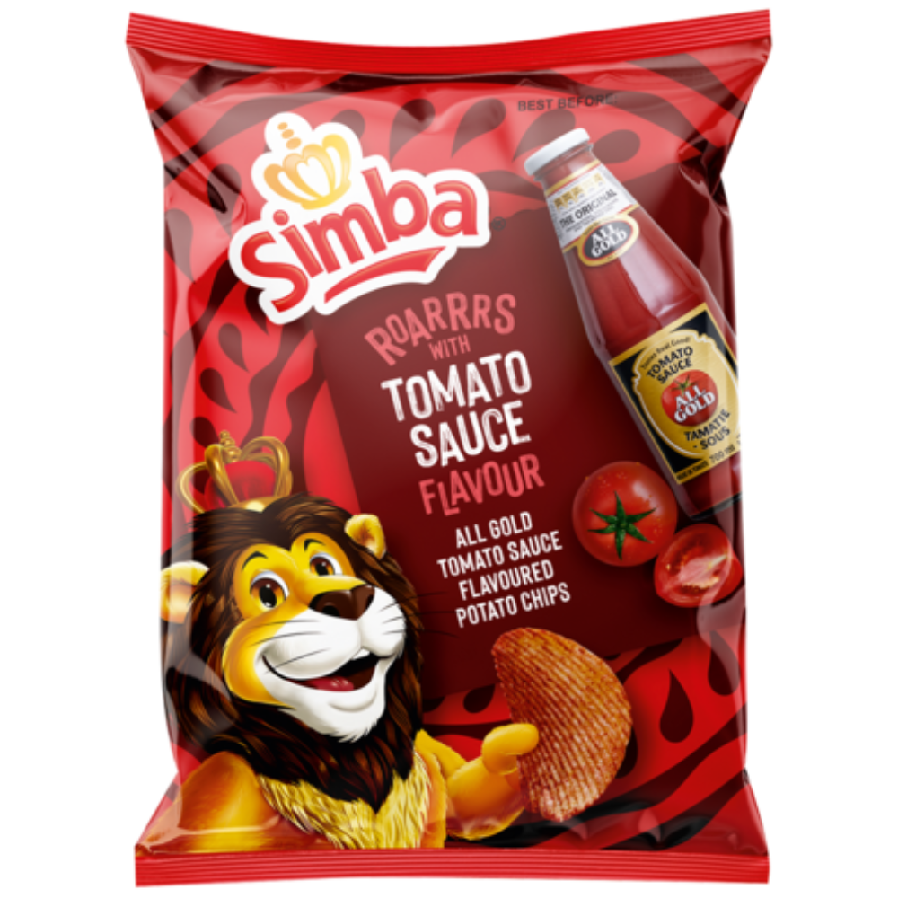 Simba All Gold Tomato Sauce Flavoured Potato Chips 120g – Safari Meats ...