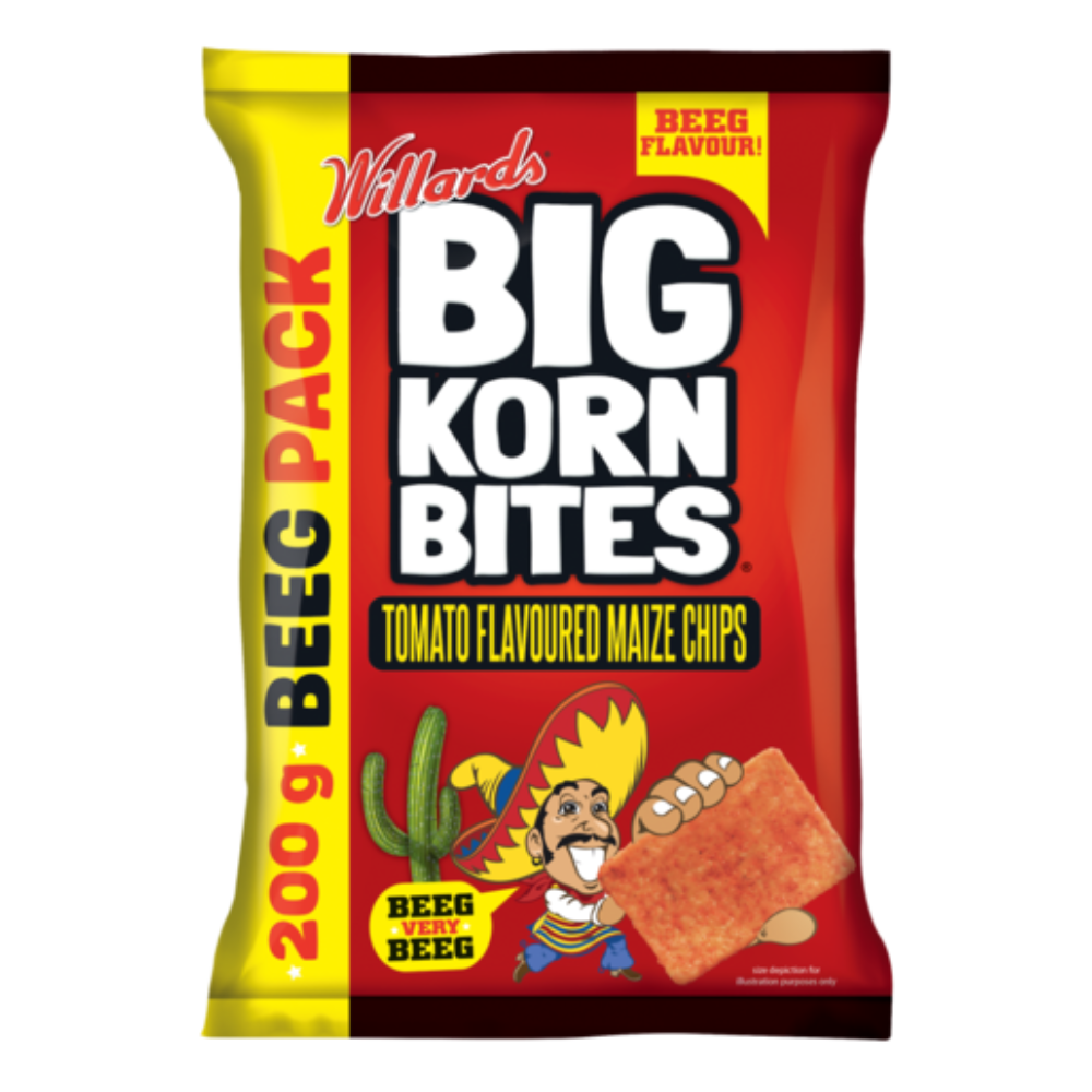 Big Korn Bites Tomato Flavoured Maize Chips 200g – Safari Meats & SA Shop
